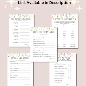 Baby's First Birthday Party Game, Printable 1st Birthday Game, Never ...