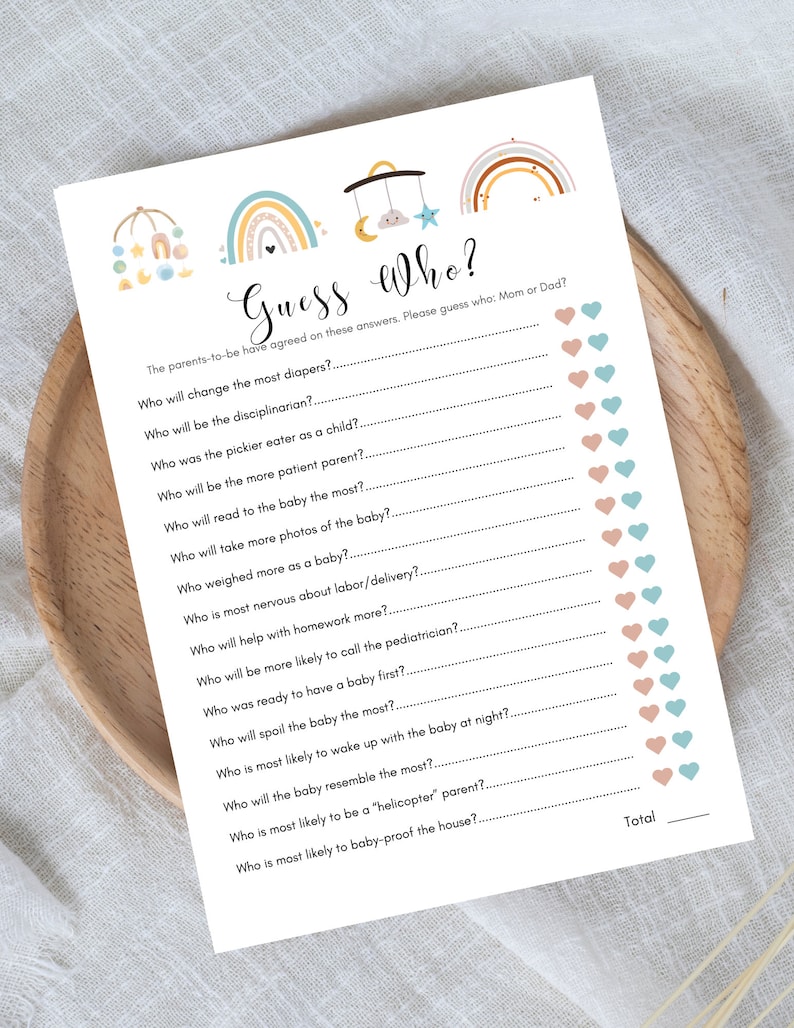 Printable Baby Shower Game guess Who Baby Shower - Etsy