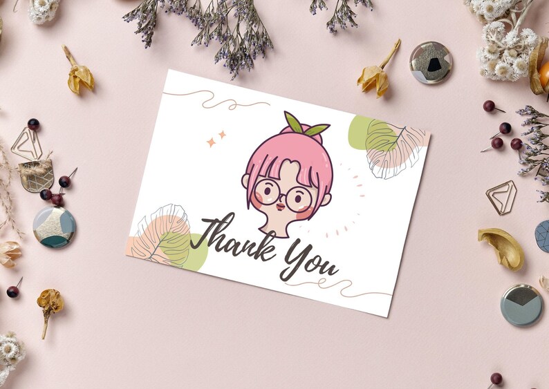 Cute Thank You Card, Greetings and Appreciation Card, Thank You Digital ...