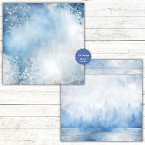 Blue Texture Digital Paper Pack: Scrapbook Printable (12x12", 300dpi ...