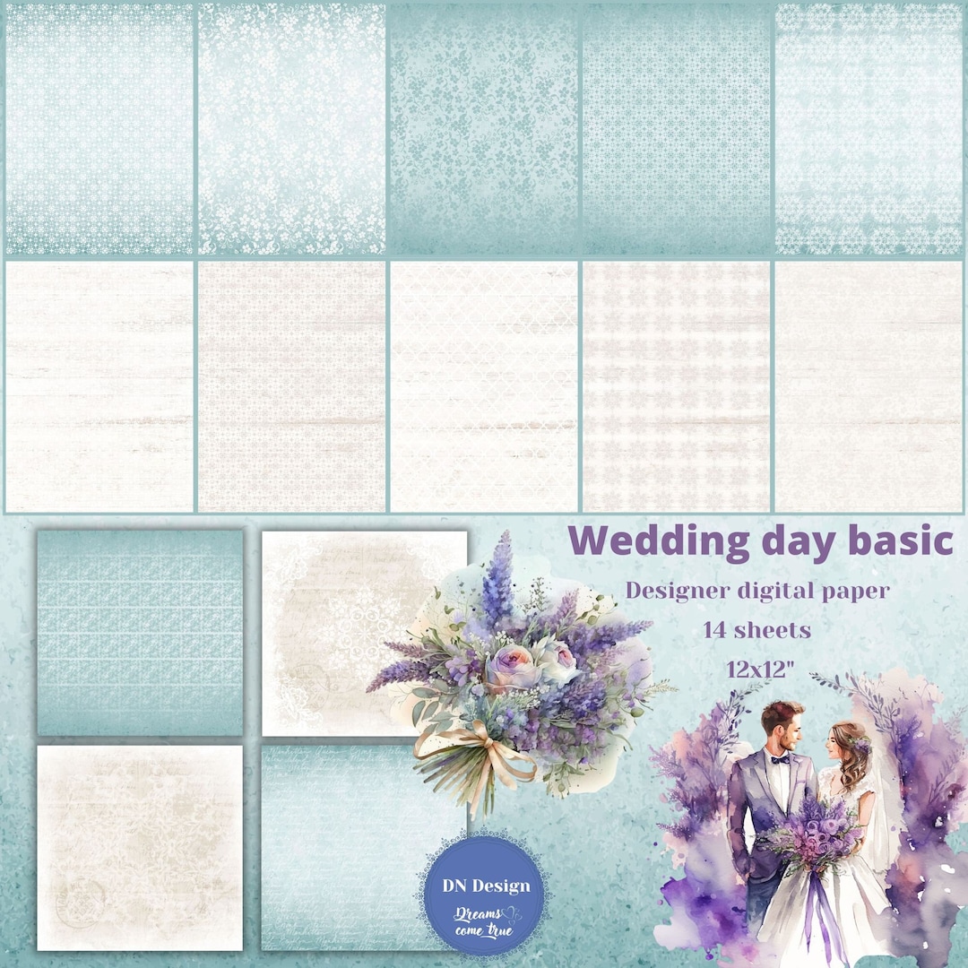 Wedding Day Basic Digital Paper Pack,wedding Digital Paper,wedding ...
