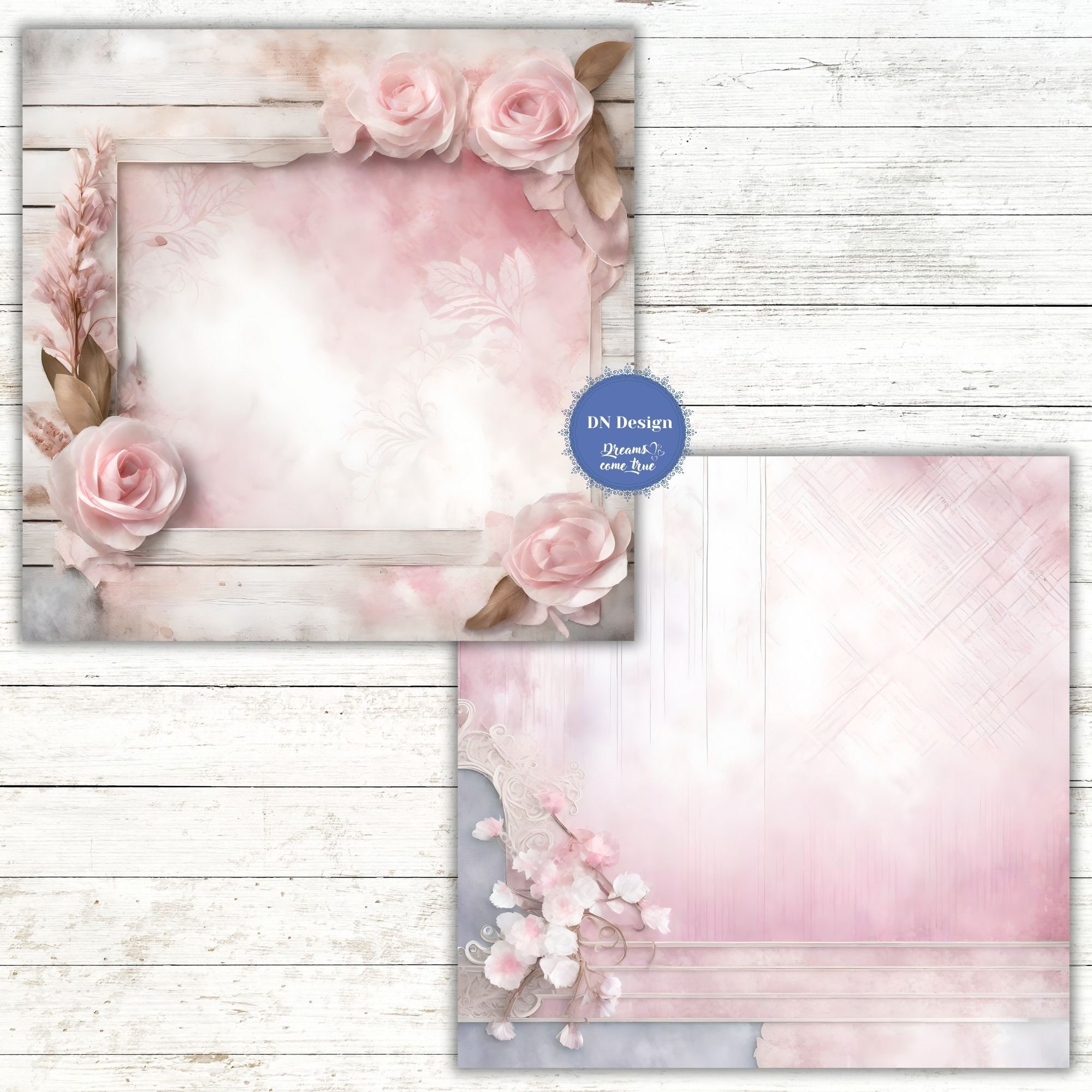 Pink Floral Digital Paper Pack: 16 JPG Files (12x12, 300 Dpi) - Etsy