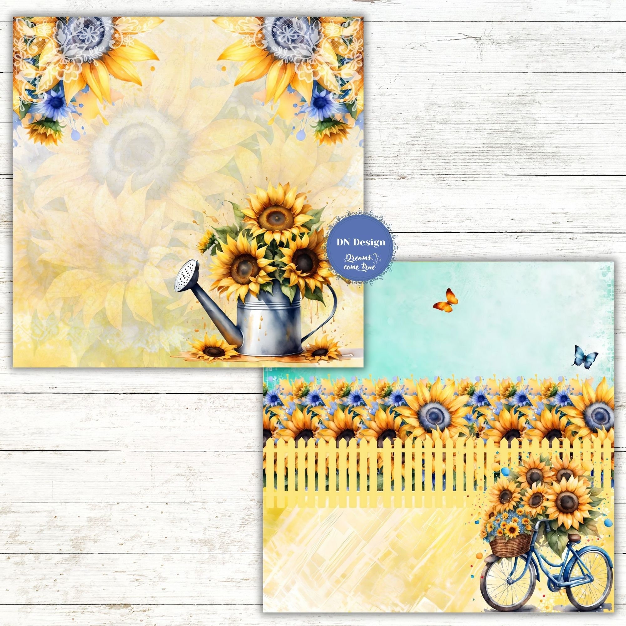 Sunflower Digital Paper Pack,sunflower Junk Journal, Perfect for ...