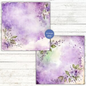 Purple Floral Watercolor Paper: Spring Butterfly Backgrounds (digital ...