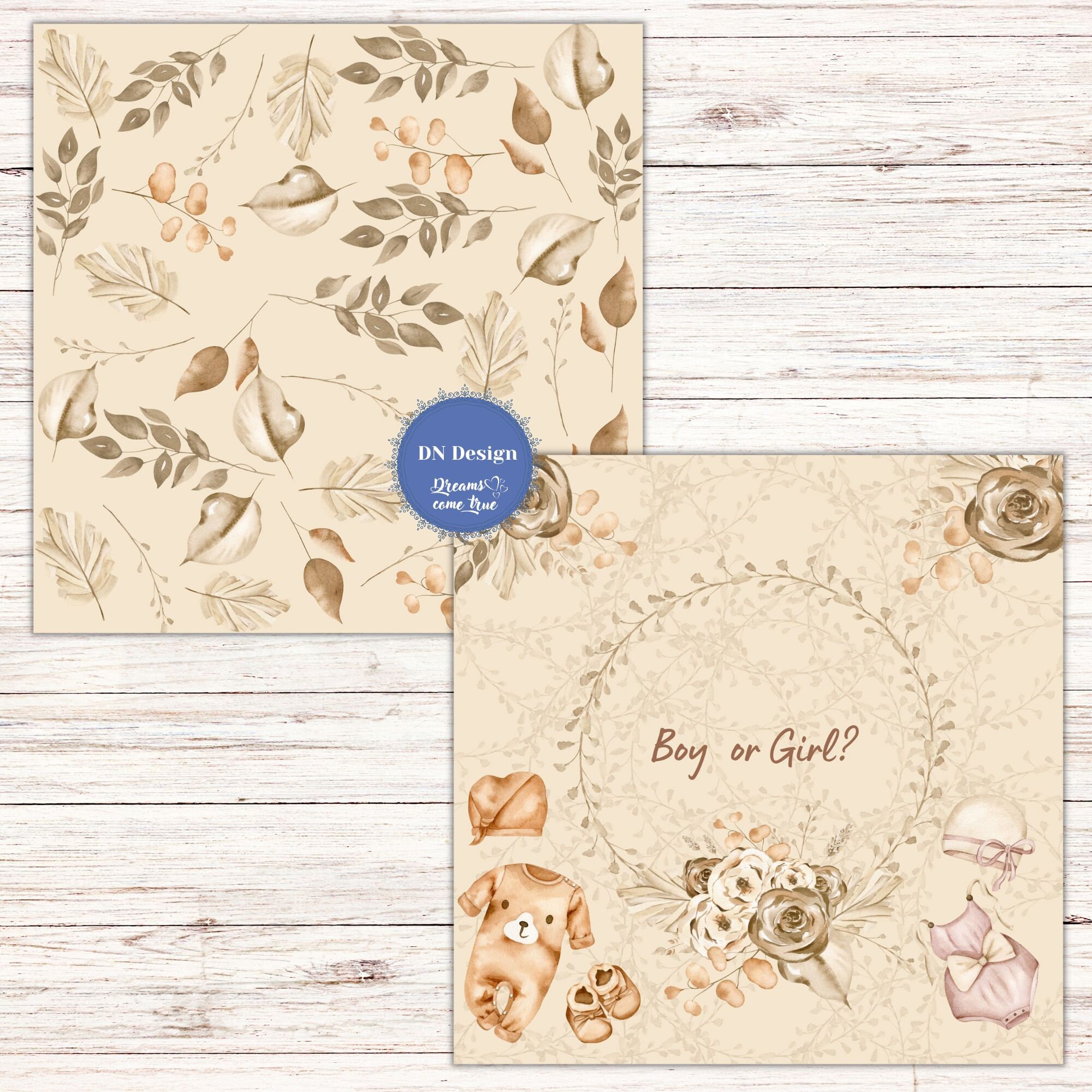 Dreamy Boho Hues: Beige Boho Baby Digital Paper Pack,boho Scrapbook ...