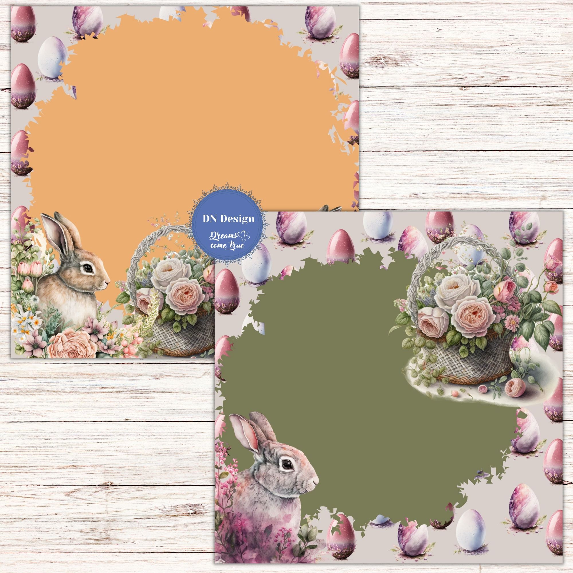 Happy Easter,easter Bunny Digital Paper,easter Digital Paper Pack,pink ...