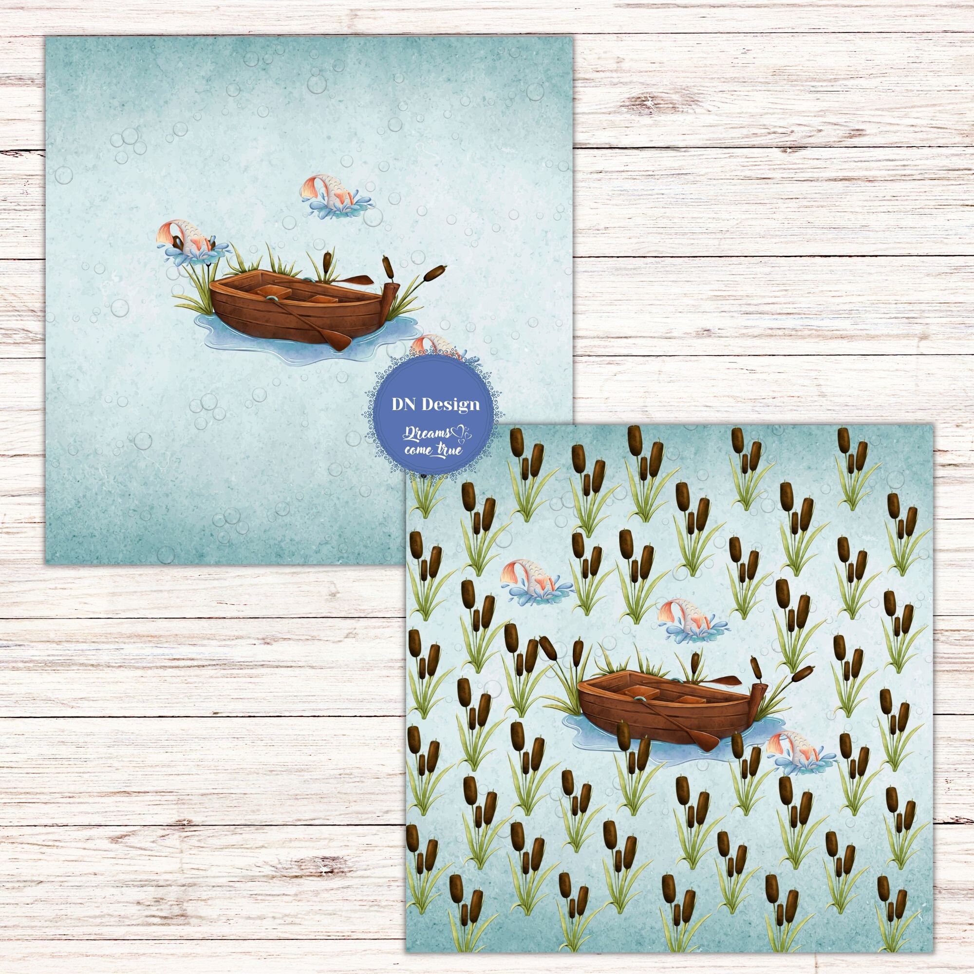 Fishing Digital Paper Pack,camping Digital Paper,father's Day Paper ...