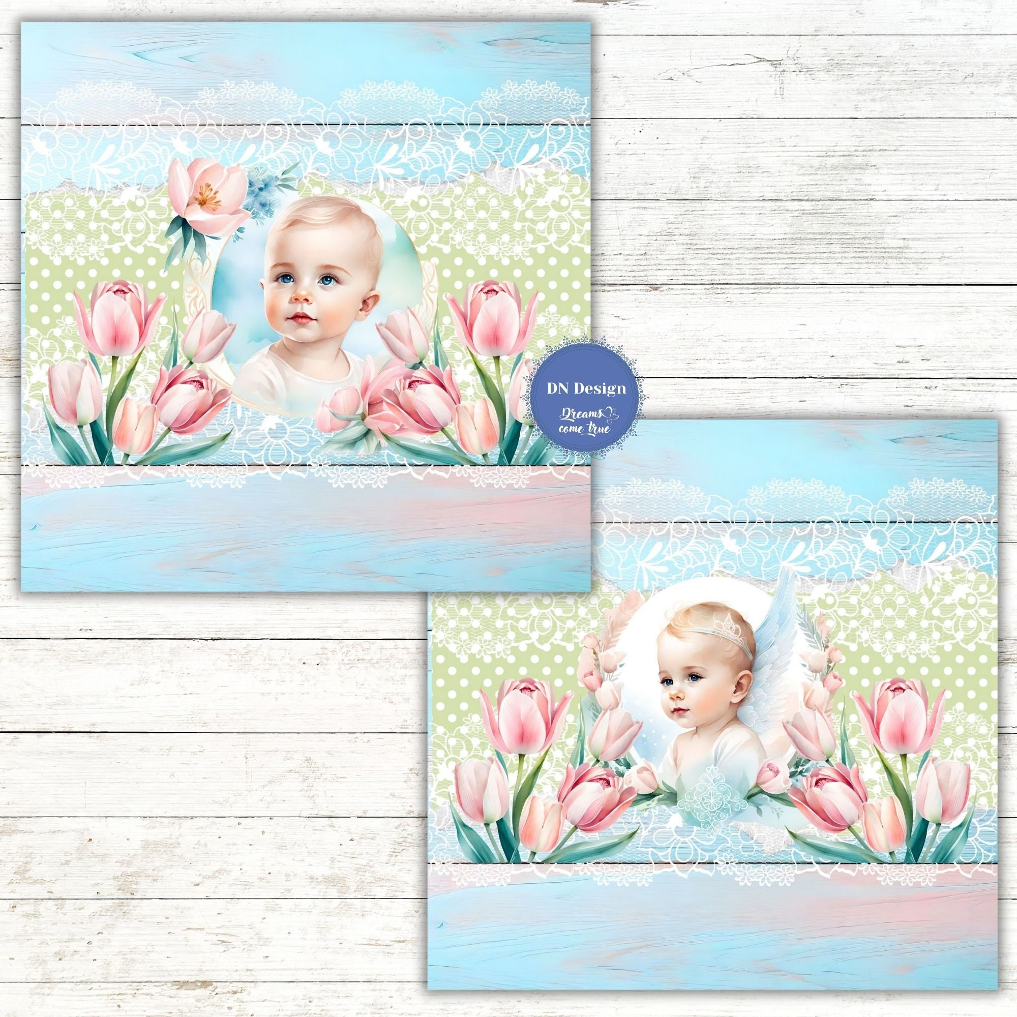 Gentle Angels Digital Paper Pack,baptism Digital Paper,watercolor ...