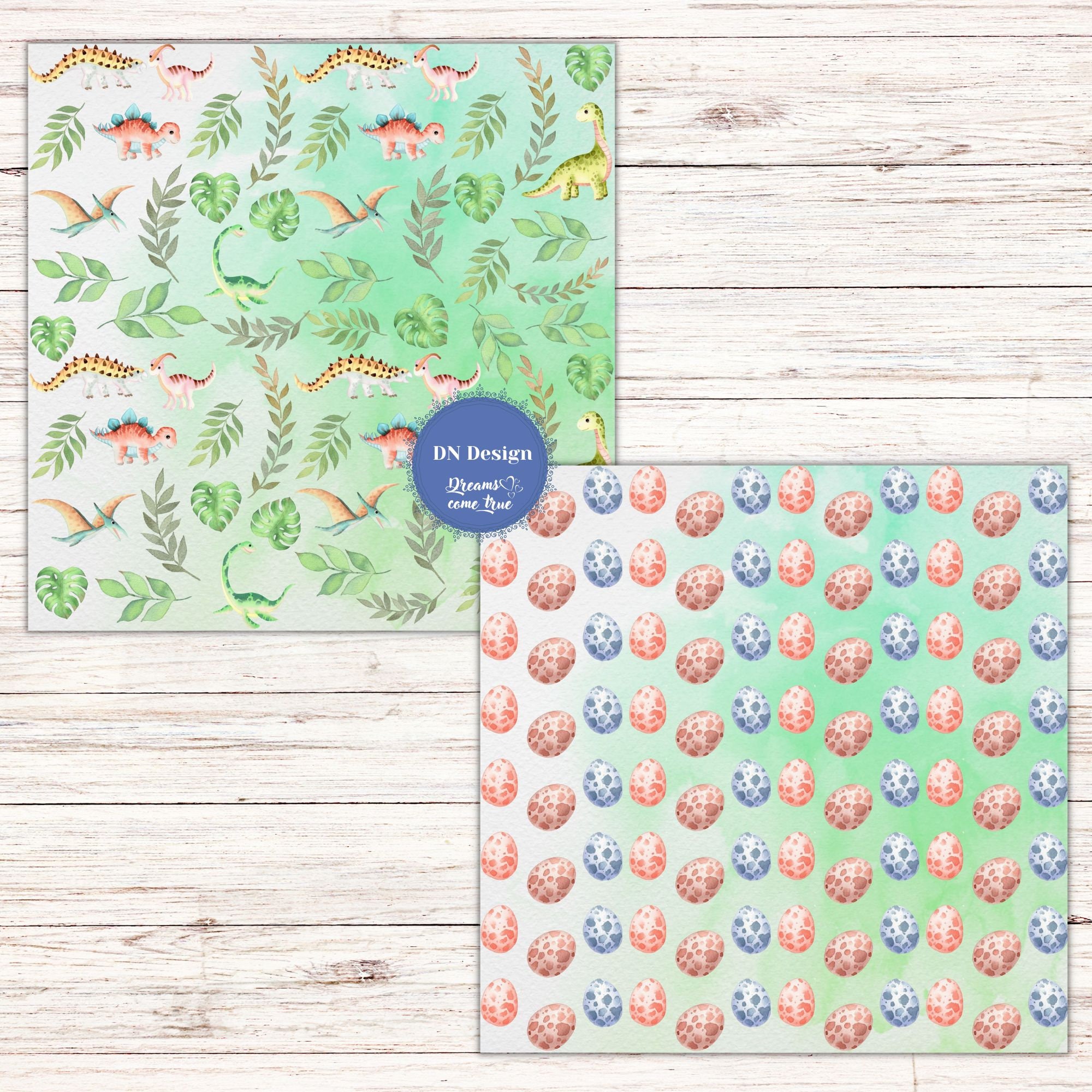 Digital Paper Pack,dinosaur World,cute Dinosaurs,baby Paper,printable Paper,green Paper ...