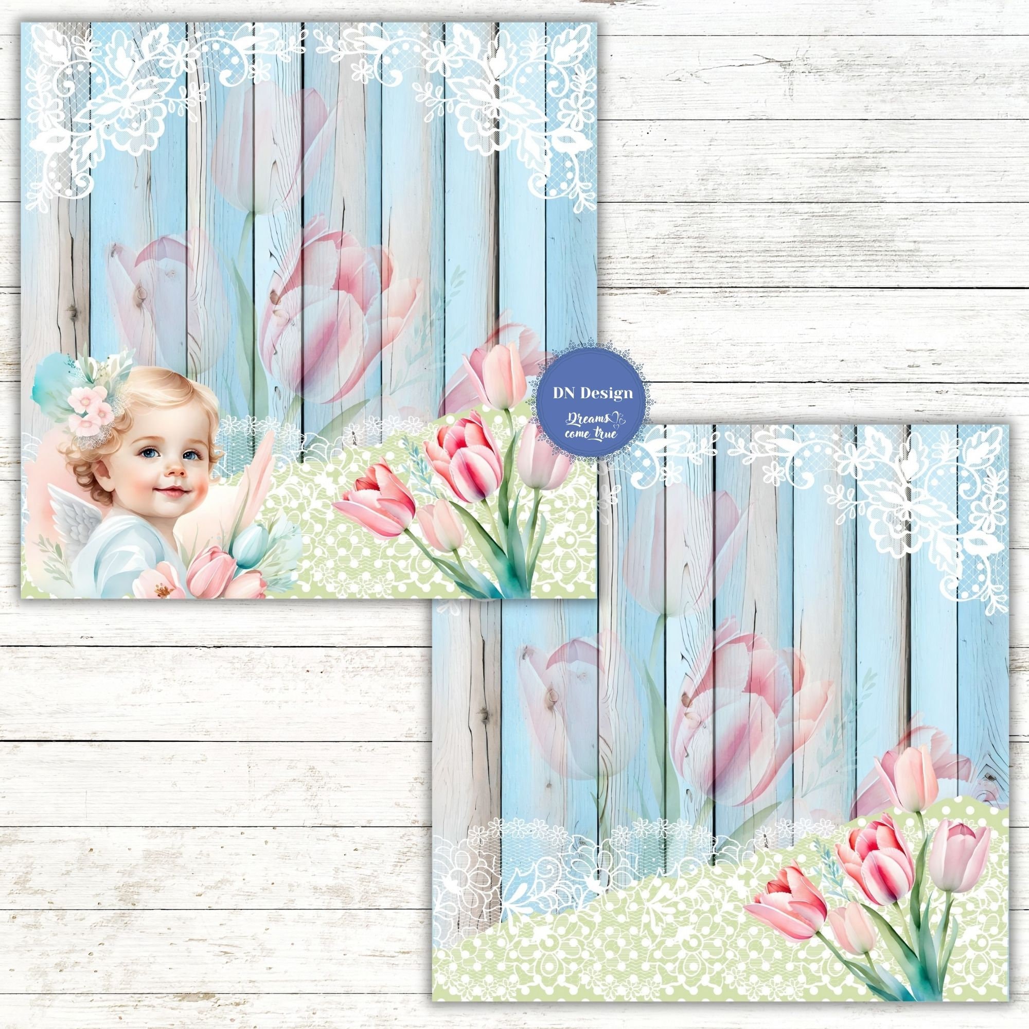 Gentle Angels Digital Paper Pack,baptism Digital Paper,watercolor ...
