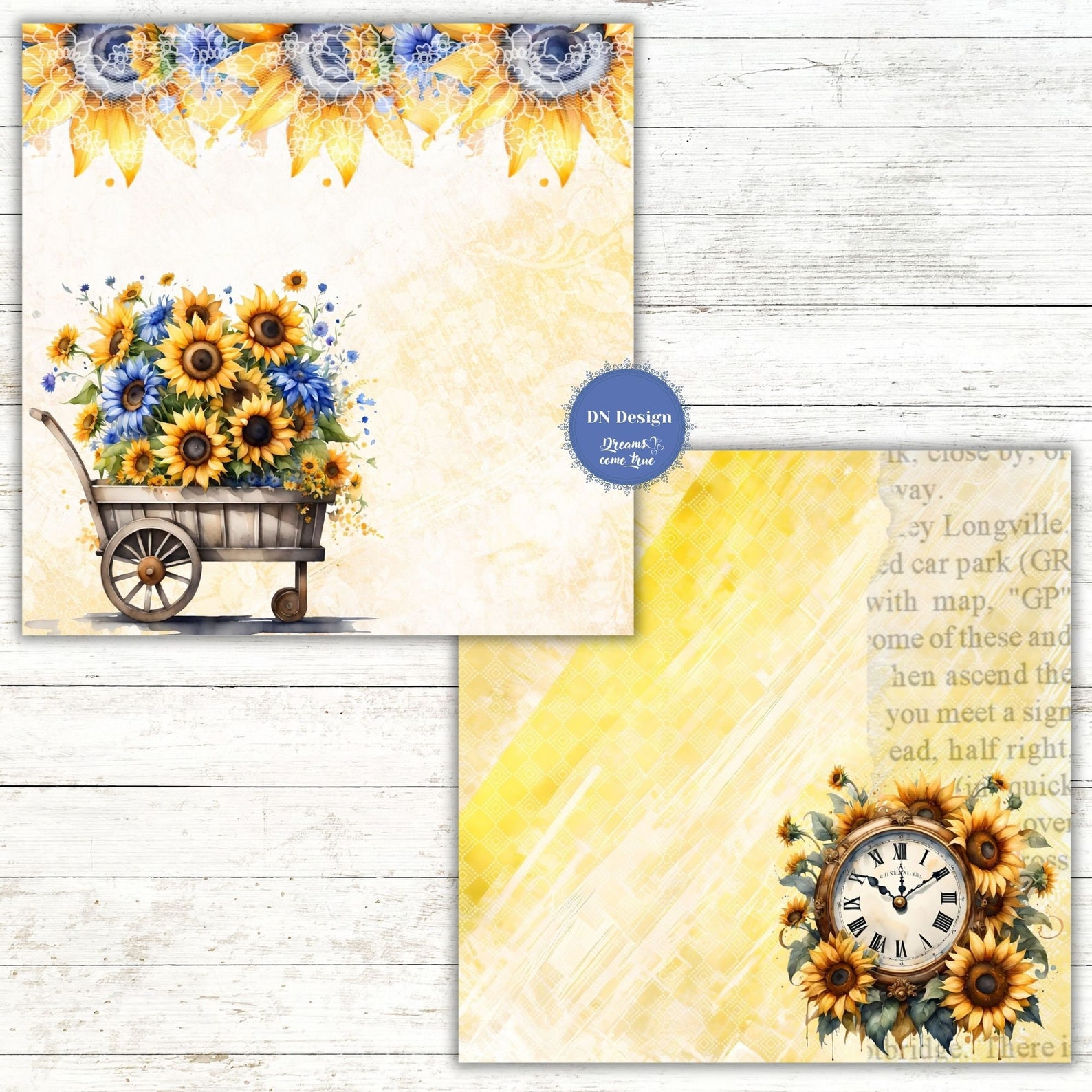 Sunflower Digital Paper Pack,sunflower Junk Journal, Perfect for ...