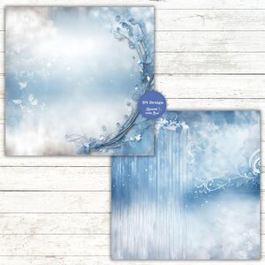Blue Texture Digital Paper Pack: Scrapbook Printable (12x12", 300dpi ...