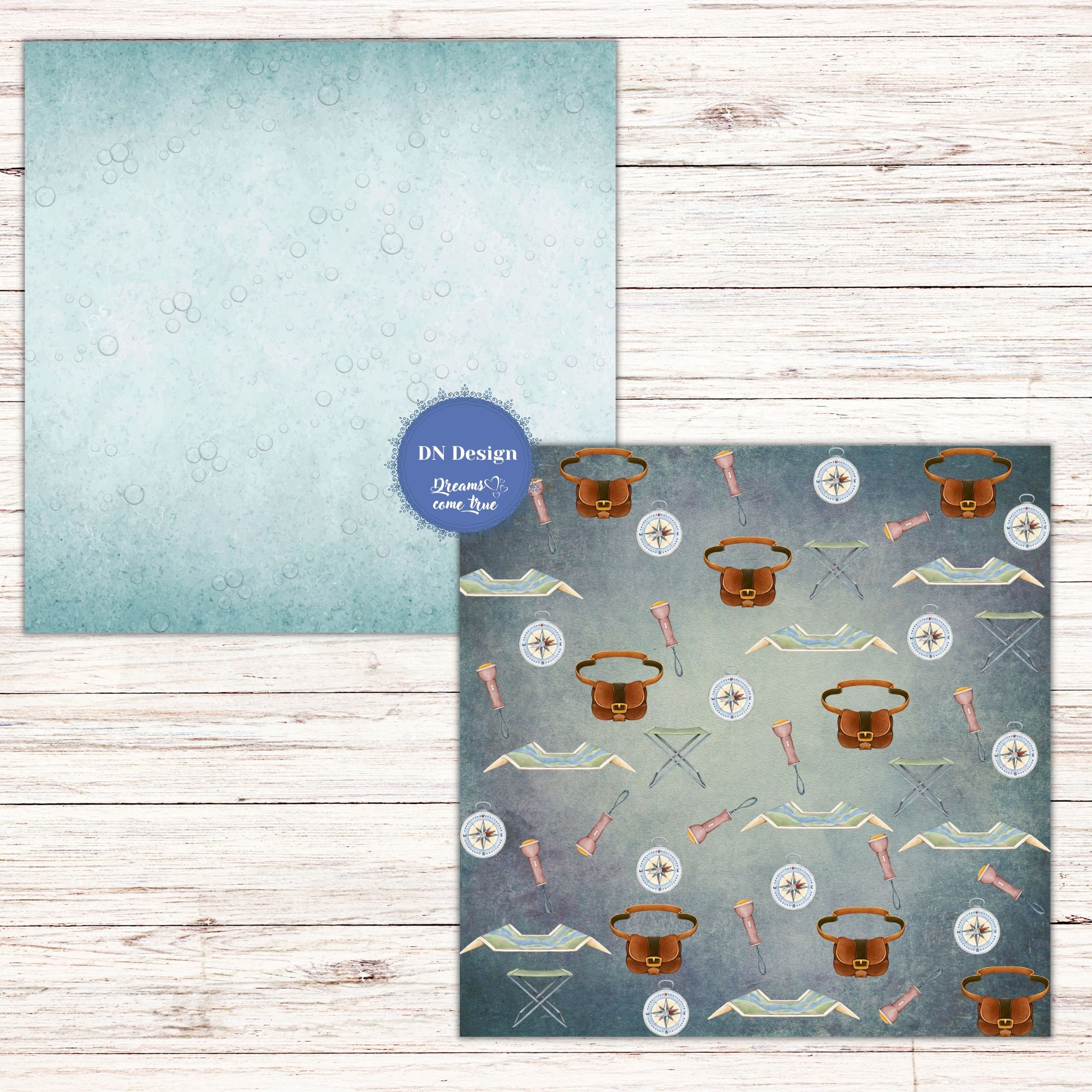 Fishing Digital Paper Pack,camping Digital Paper,father's Day Paper ...