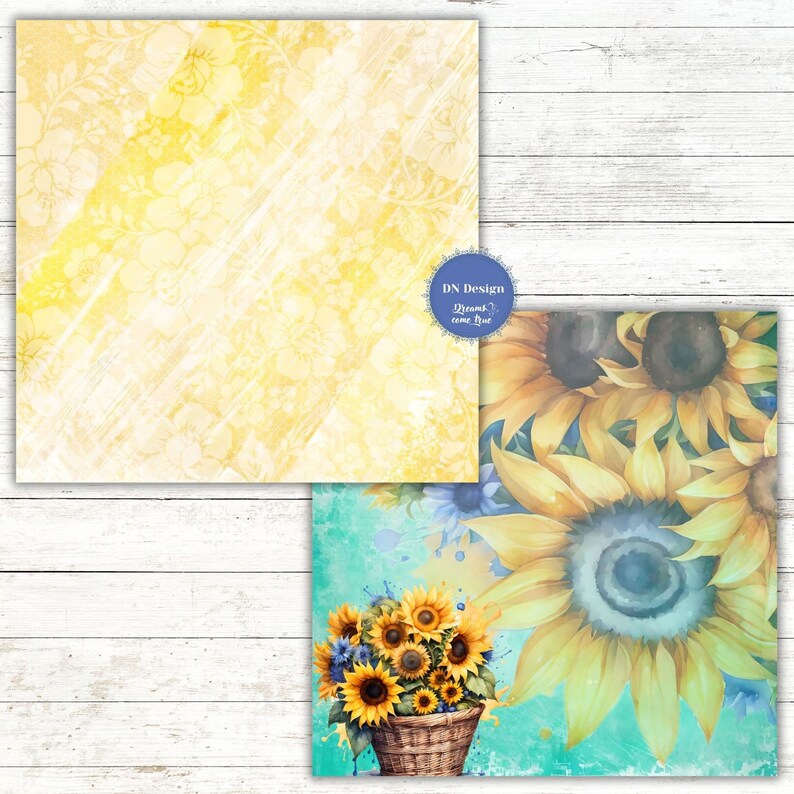 Sunflower Digital Paper Pack,sunflower Junk Journal, Perfect for ...