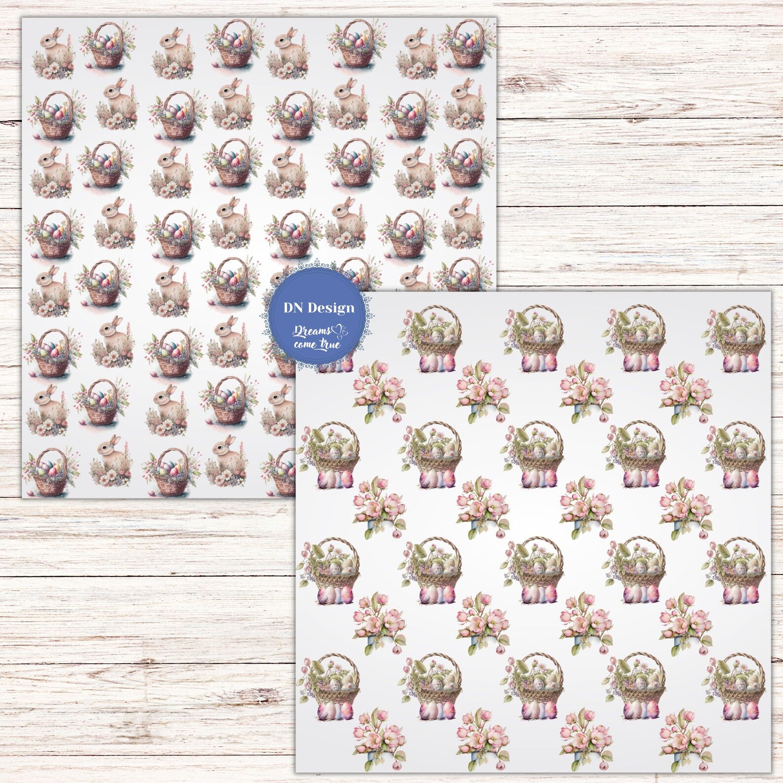 Happy Easter,easter Bunny Digital Paper,easter Digital Paper Pack,pink ...