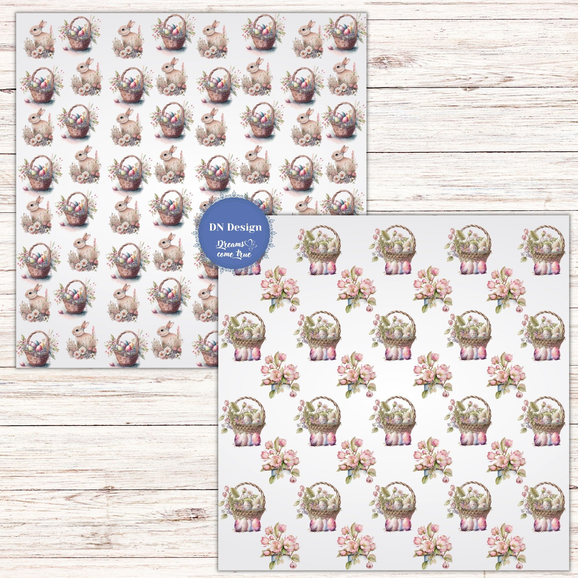 Happy Easter,easter Bunny Digital Paper,easter Digital Paper Pack,pink ...
