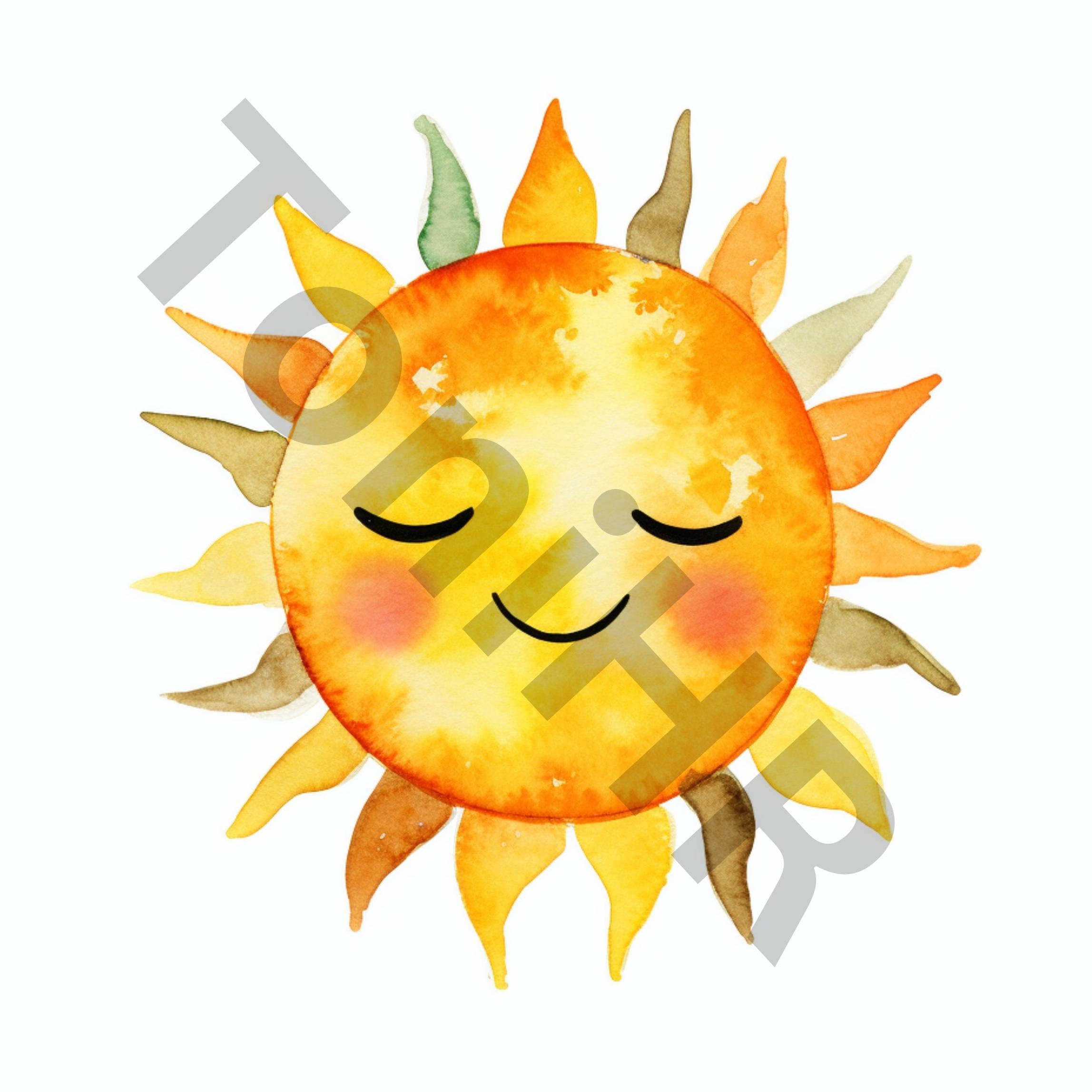 20 Sun Watercolor Png, Transparent Background, Sun Watercolor Clipart ...