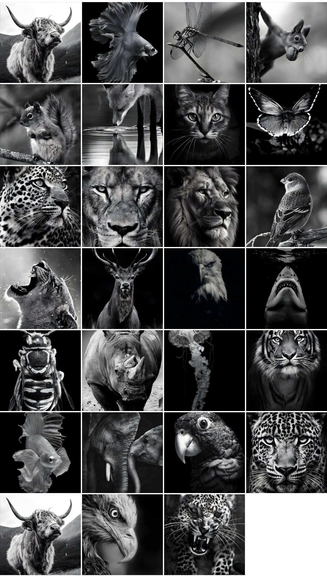 Laser Cut File Grayscale ANIMALS for Black Slate Slate Aluminum Png - Etsy