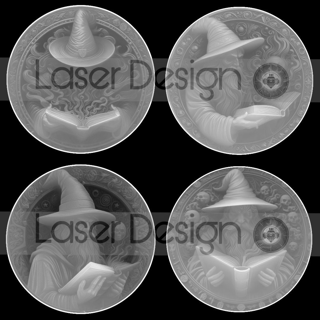 Fiber Laser Cut Depth Map 3D Wizard File 4 PNG Images / Depth Engraving ...
