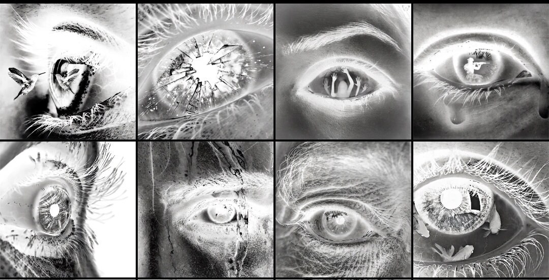 EYES Grayscale Laser Cut File for Black Slate, Slate, Wallet Png - Etsy