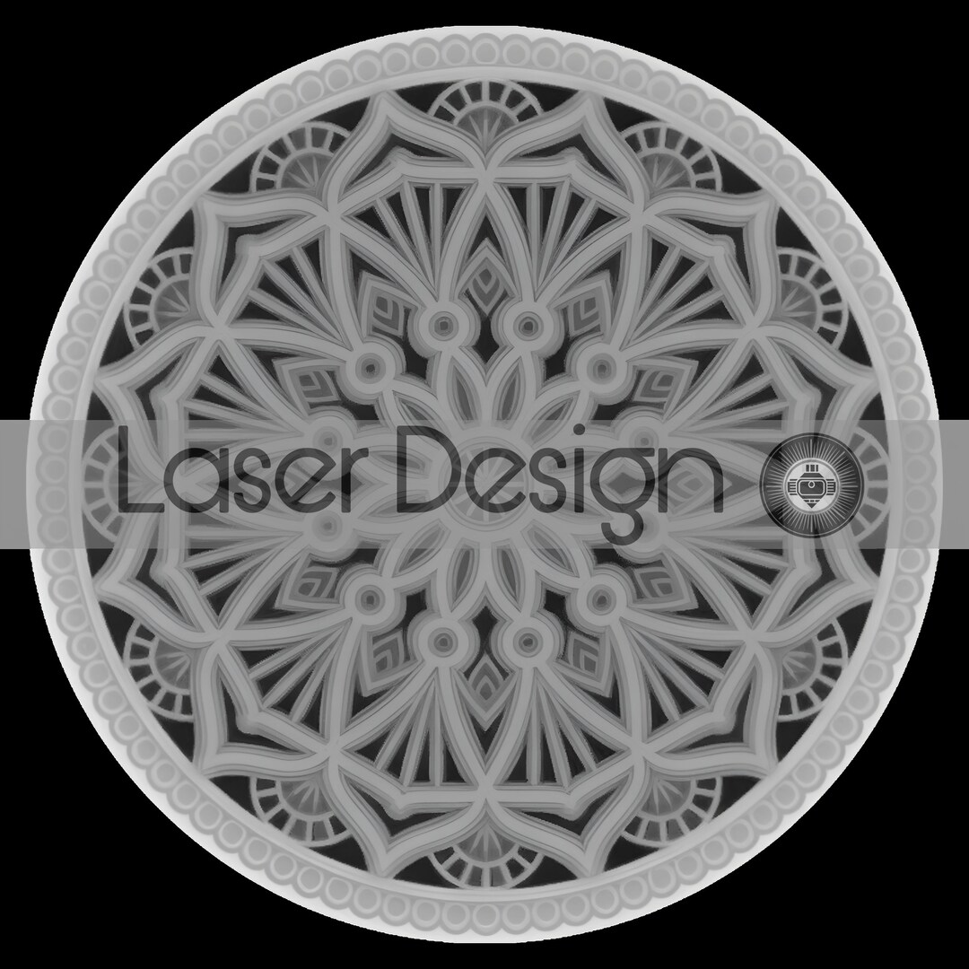 Fiber Laser Cut Depth Map 3D Mandala PNG File / Depth Engraving for ...