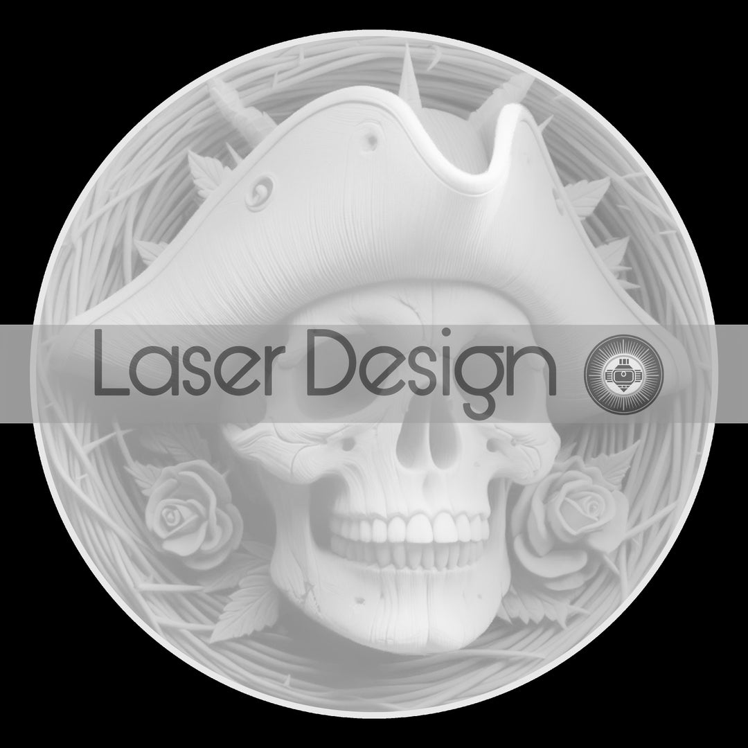File Fiber Laser Engrave Cut Depth Map 3D Pirate Skull PNG / Depth ...