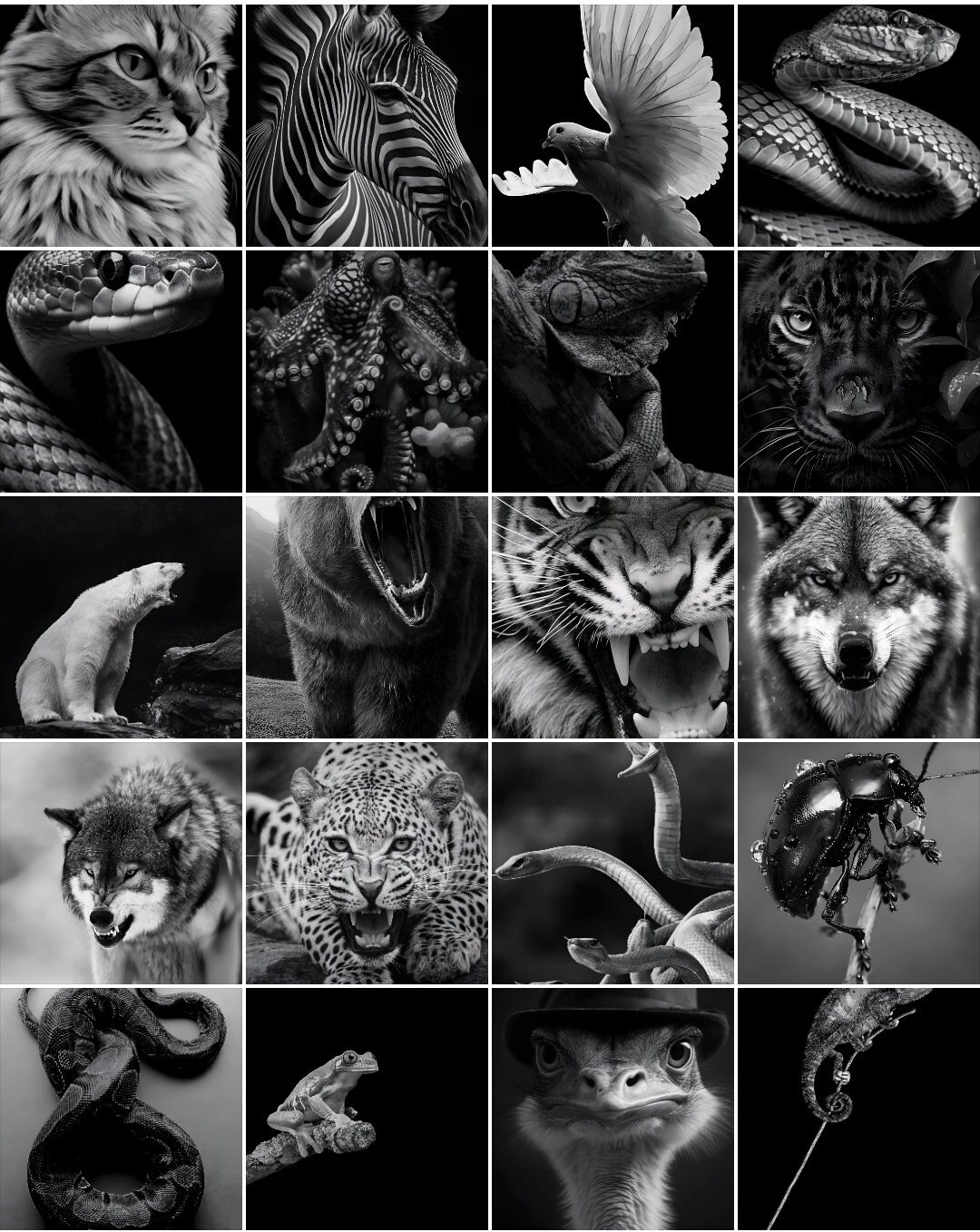 Laser Cut File Grayscale ANIMALS 2 for Black Slate Slate Aluminum Png ...