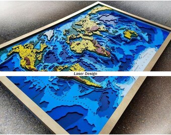 World Map, Lasercut File, 3D Puzzle, Vector, Laser Cut, Vector ...