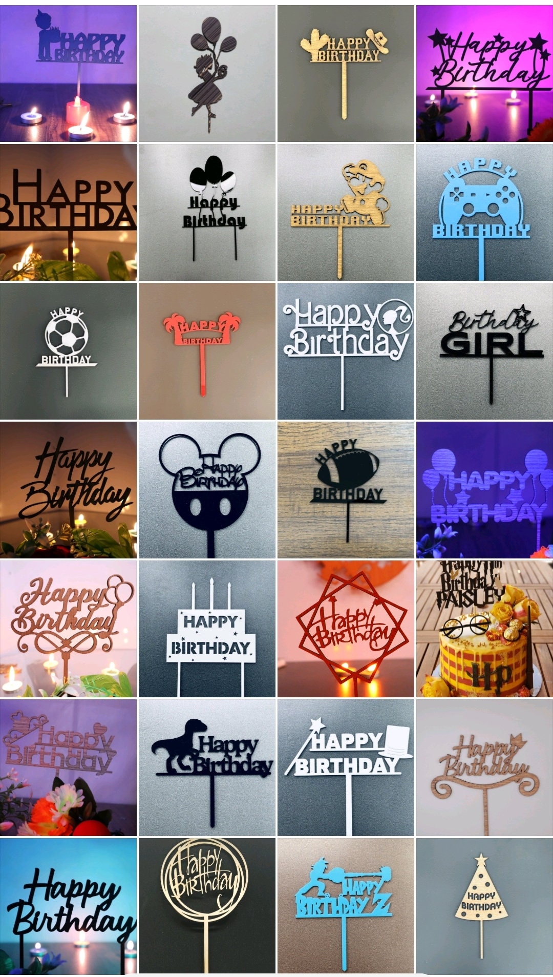 Laser Cutting Files Dxf / Cdr/ Svg Birthday Cake Topper Collection - Etsy