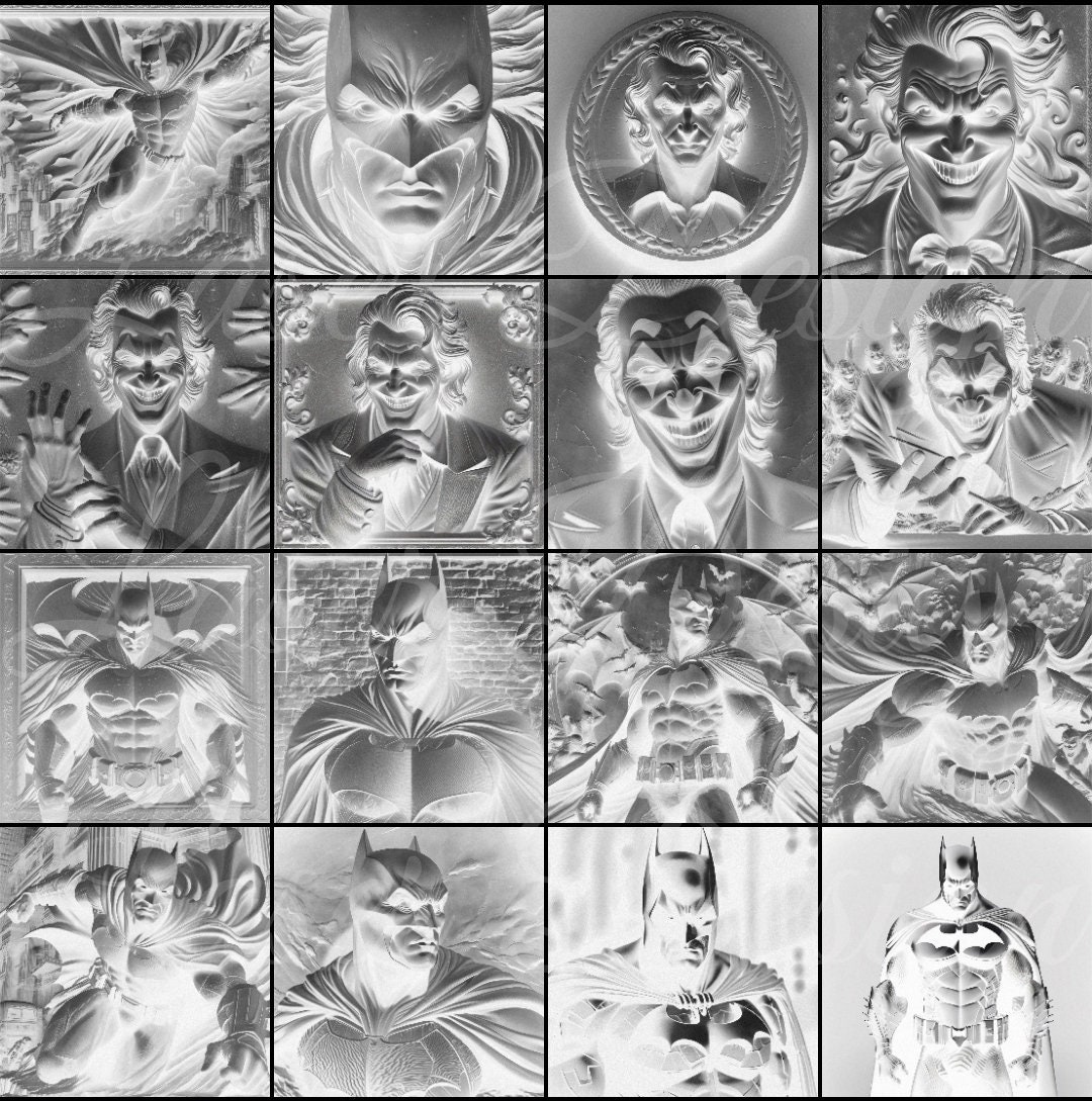 Batman and Joker Grayscale Laser Cut File for Black Slate Png - Etsy