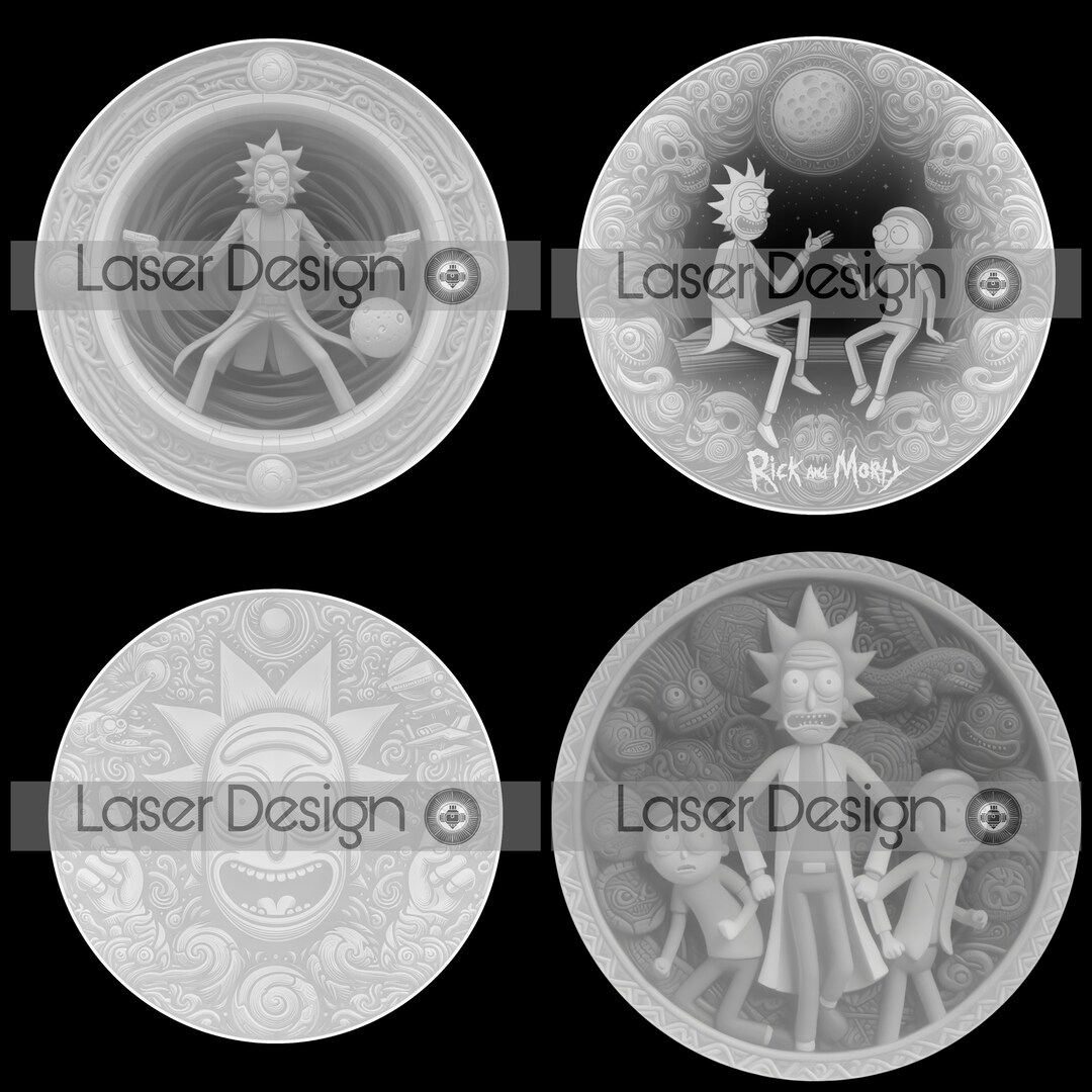File Fiber Laser Cut Depth Map 3D Rick and Morty PNG / Depth Engraving ...