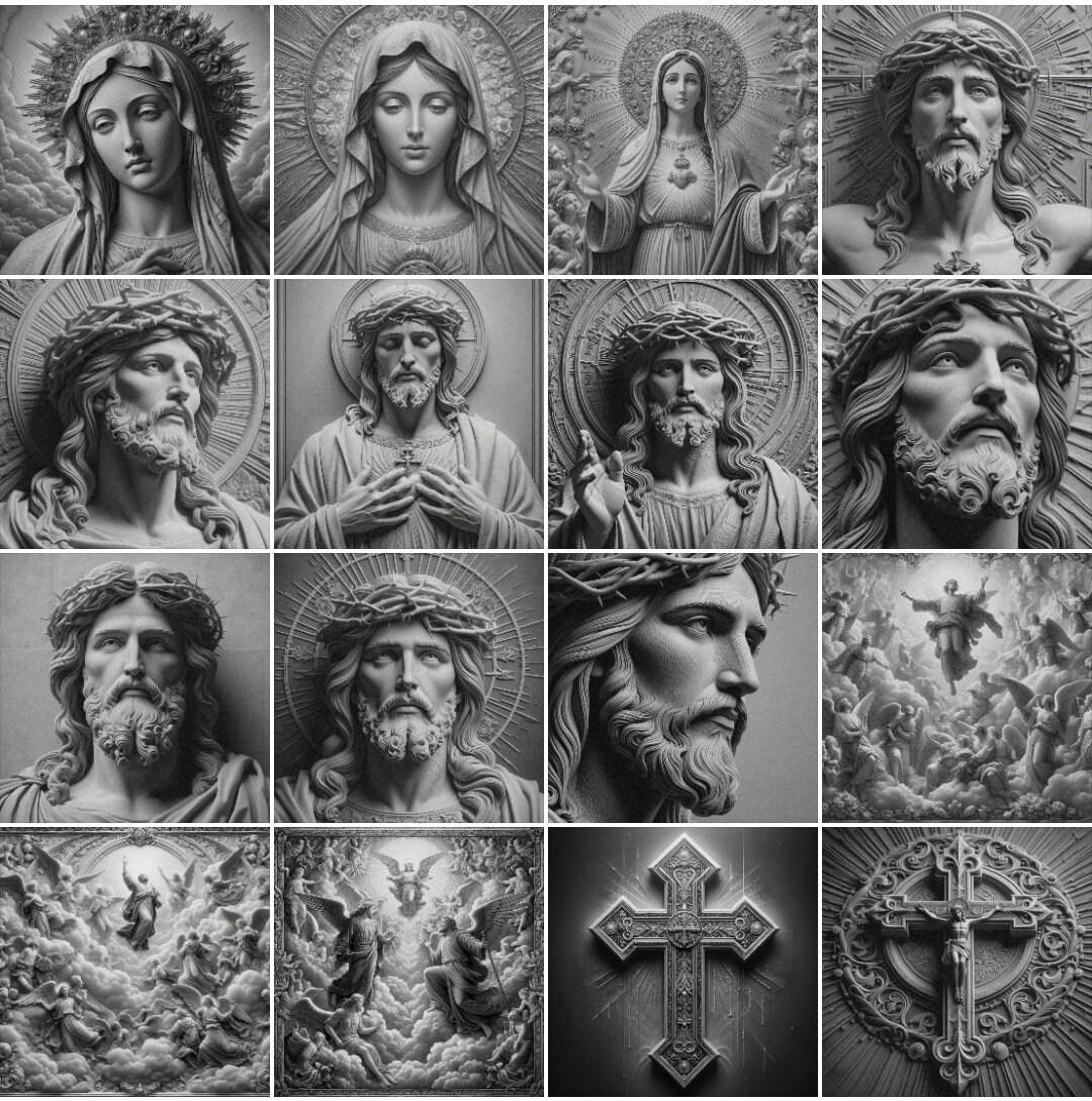 Laser Cut File Grayscale Christian Religion for Black Slate Ardesia ...