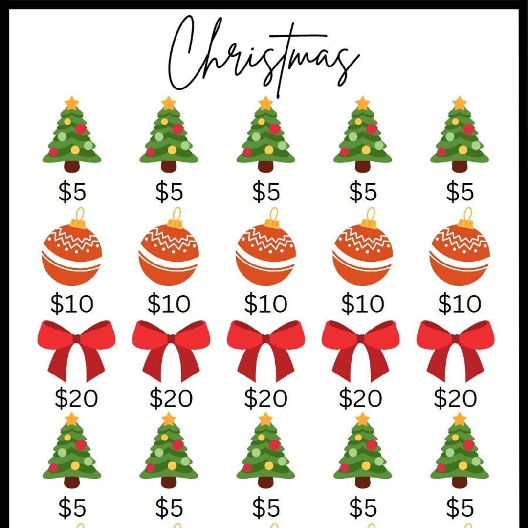 A6 Christmas Saving Challenge, Cash Envelopes, Savings Challenge ...