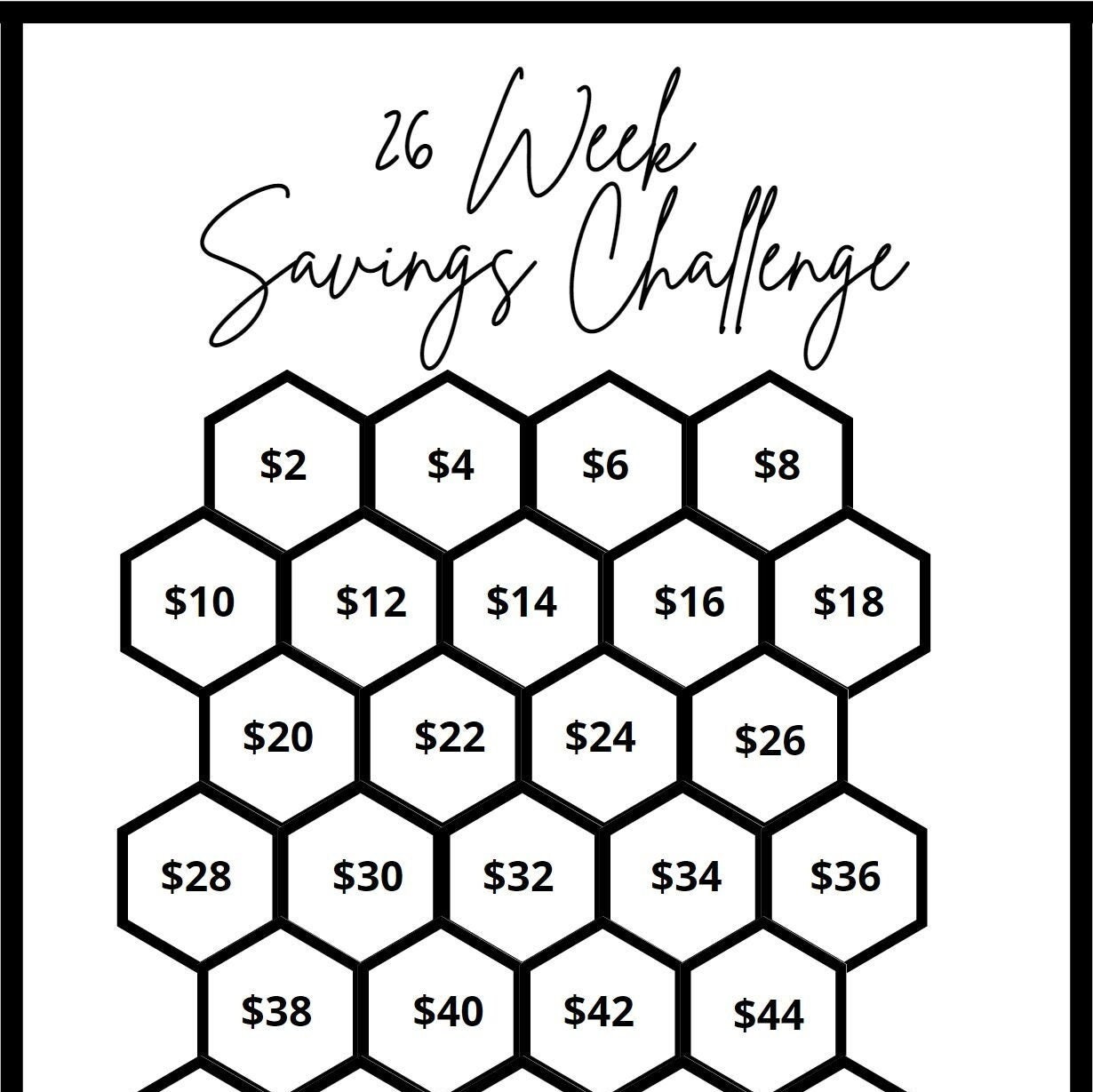 A6 26 Week Saving Challenge, Cash Envelopes, Savings Challenge ...