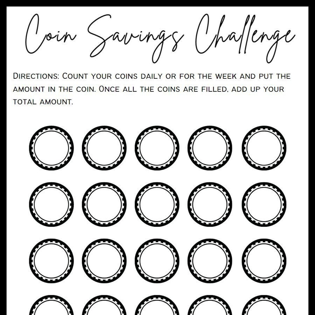 A6 Coin Saving Challenge, Cash Envelopes, Savings Challenge Printable ...