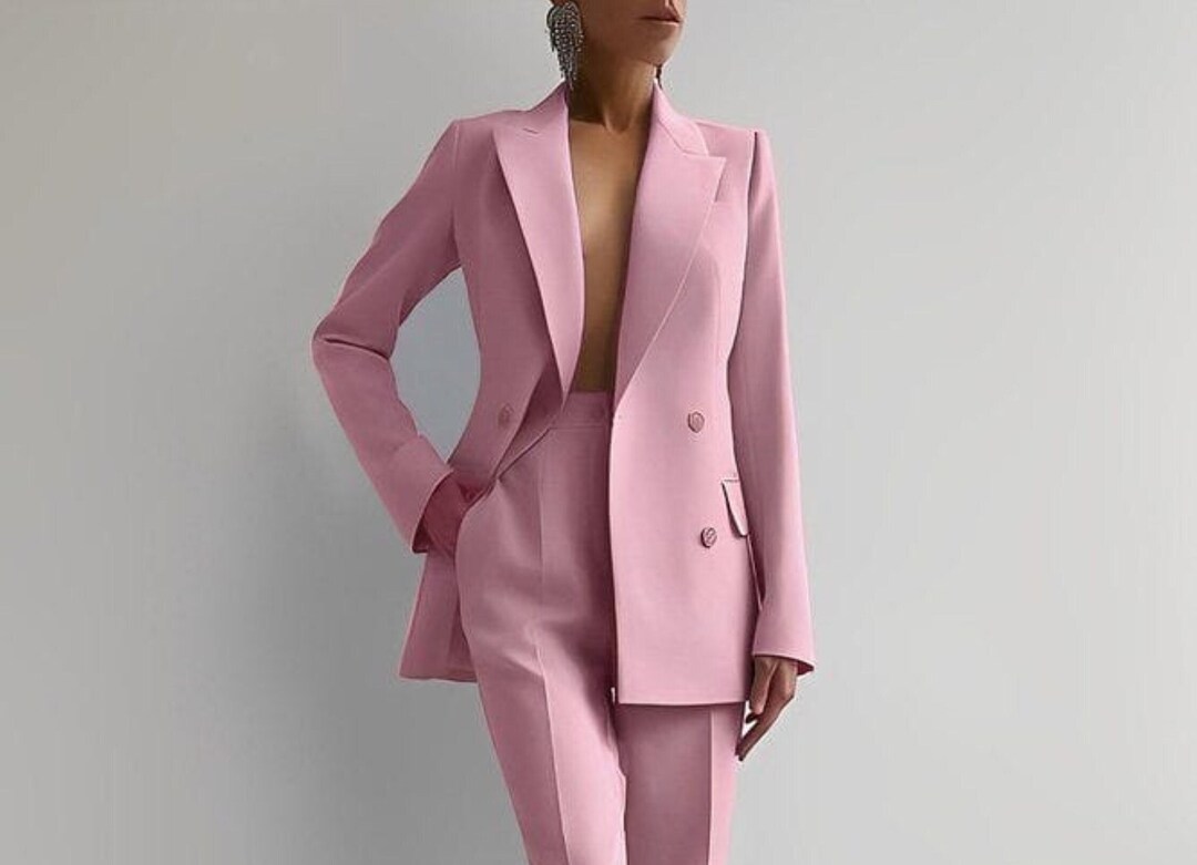 Women Double Breasted Two Piece Suit for Wedding /two Piece Suit/top ...