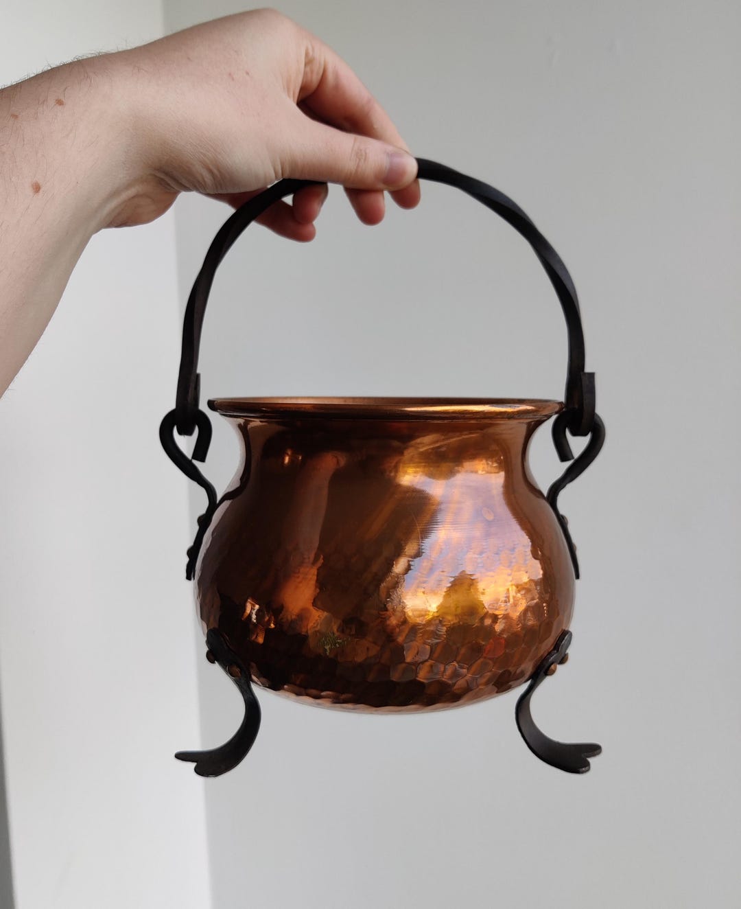 Vintage Copper Cauldron - Antique Witchcraft Pots for Kitchen Decor and ...