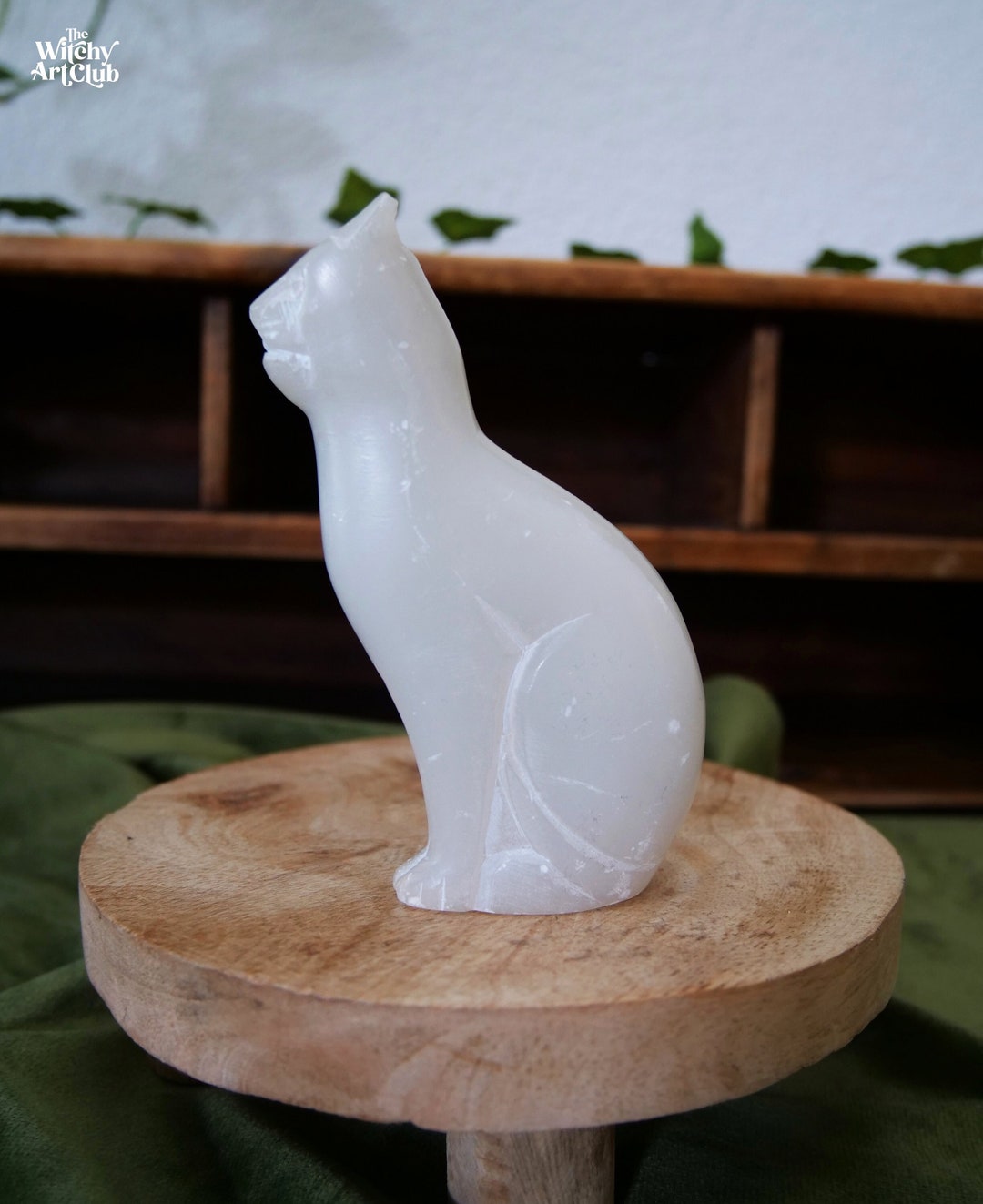 Handcarved Selenite Cat Statue Crystal Healing, Energy Cleansing, Reiki ...