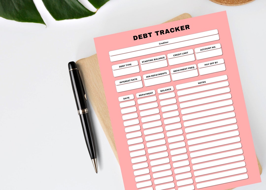 Debt Tracker Printable Debt Planner Monthly Debt Financial Planner ...