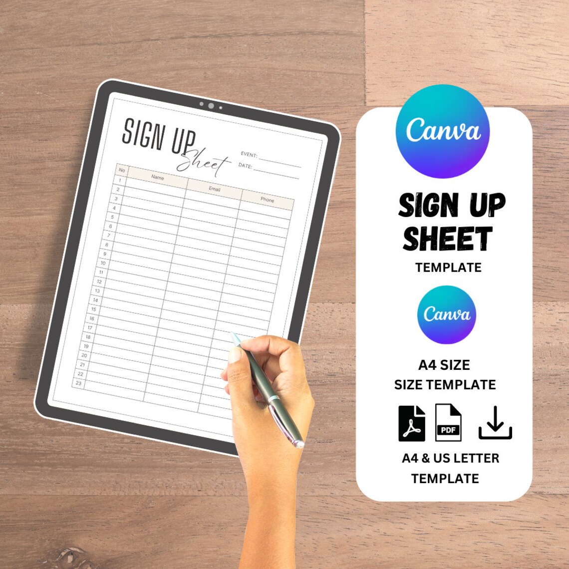 Minimalist Sign up Sheet Form Business Order Form Template Printable ...