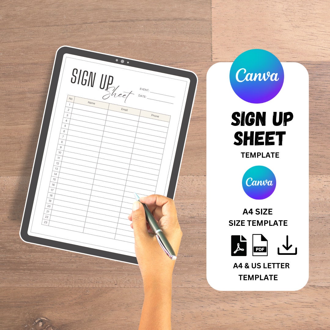 Minimalist Sign up Sheet Form Business Order Form Template Printable ...