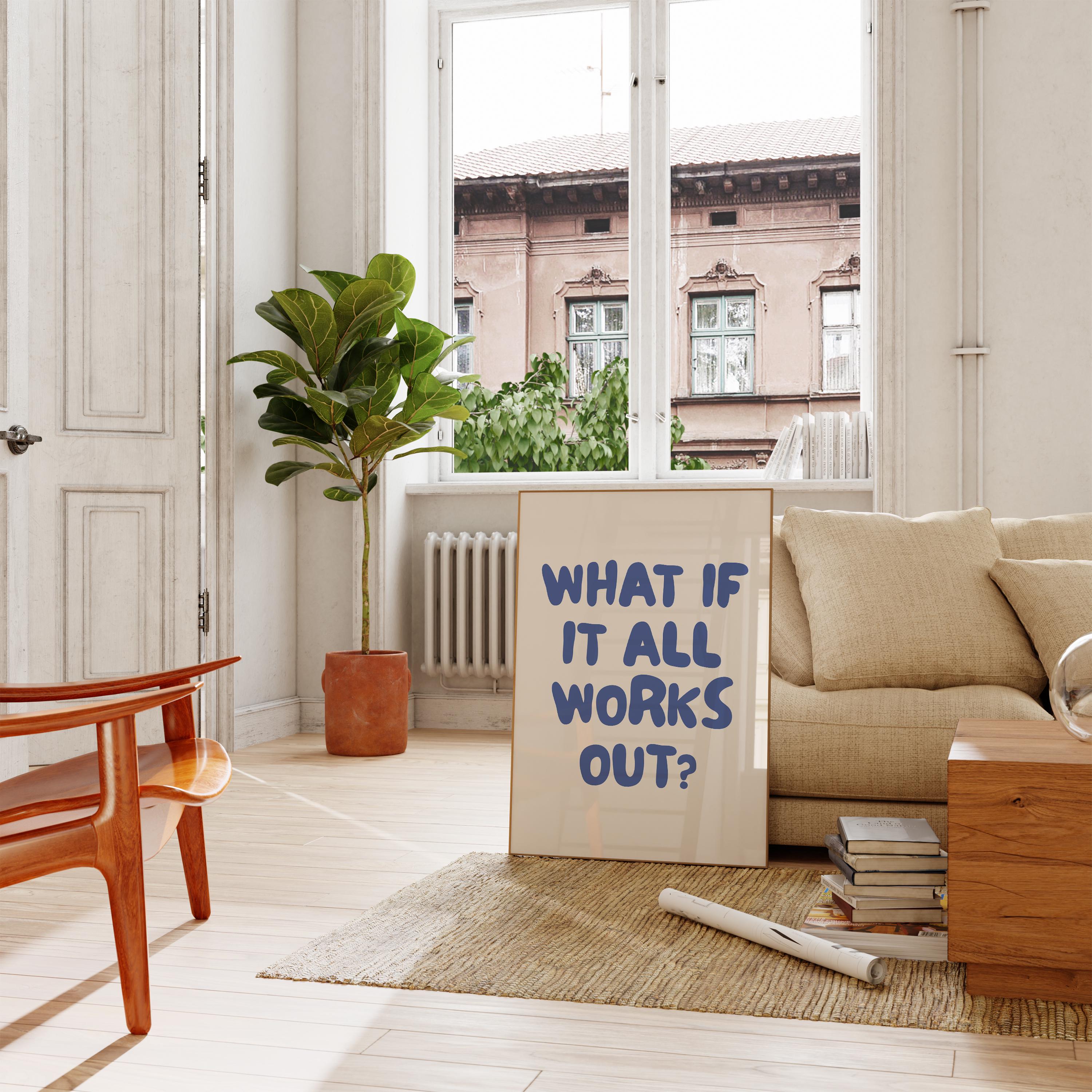 Motivational Quote Print, Blue Wall Art, Apartment Decor, Trendy Prints ...