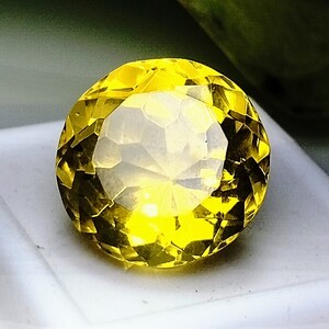 8 Ct AAA + Yellow Topaz Round Shape Certified Loose Topaz Gemstone ...