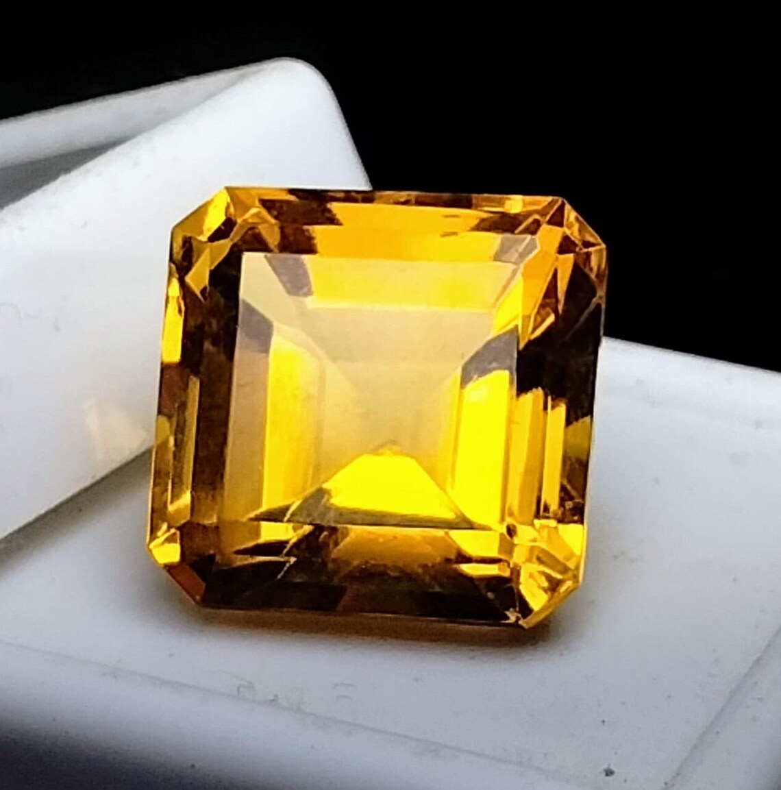 8 Ct AAA + Orange Topaz Square Shape Certified Loose Topaz Gemstone ...