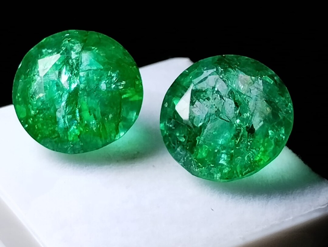 10 Ct Extremely Rare AAA Colombian Emerald Round Cut AAA - Etsy