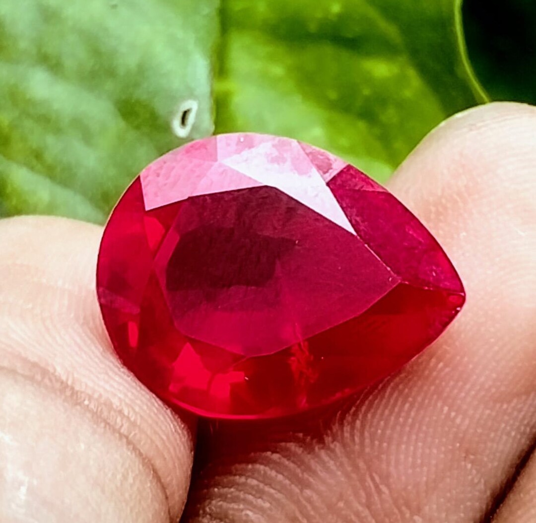 7 Ct Certified Ruby Natural Ruby Pear Shape Burma Pigeon Blood Red Ruby ...