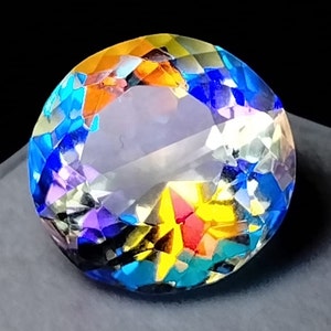 45+ Ct AAA + Mystic Topaz Round Shape Rainbow Topaz Certified Loose ...