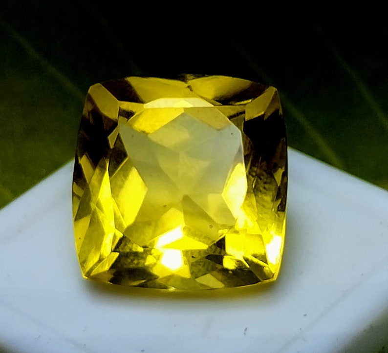 8 Ct AAA + Yellow Topaz Cushion Shape Certified Loose Topaz Gemstone ...