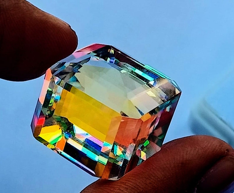 50 Ct AAA Mystic Topaz Cube Shape Rainbow Color Topaz - Etsy