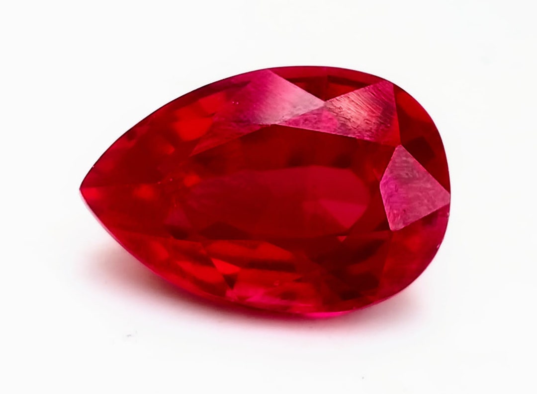 8 Ct Certified Ruby Natural Ruby Pear Shape Burma Pigeon Blood Red Ruby ...